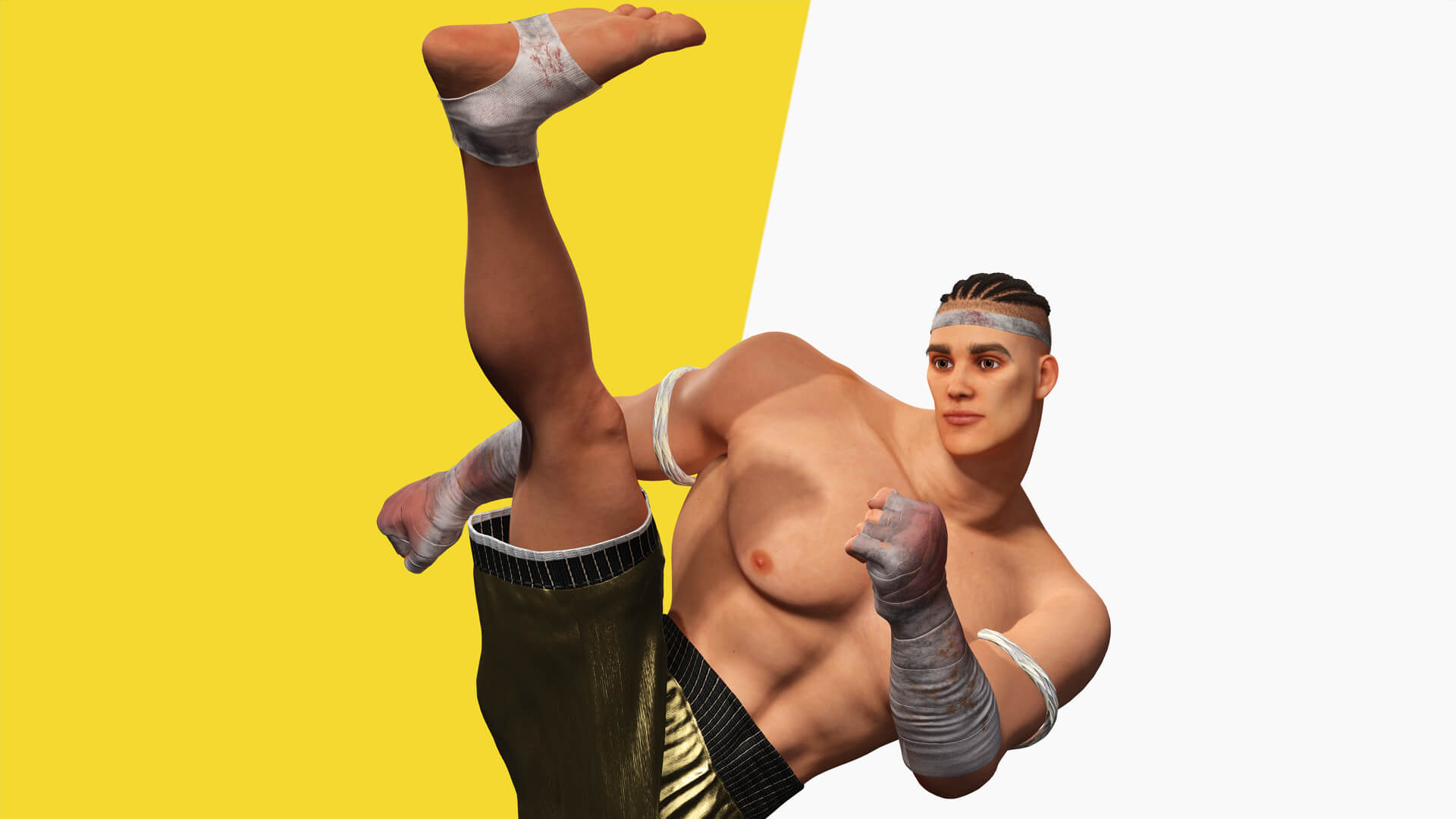 Strong Warrior Rigged Toon Fighter 3D Model Martial A by Elegant Mesh 3D