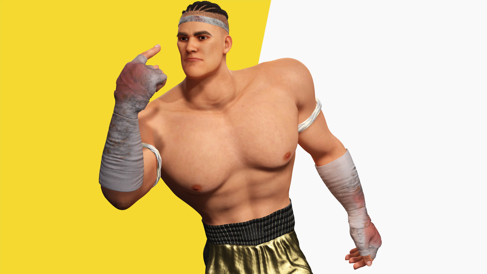 Strong Warrior Rigged Toon Fighter 3D Model Martial A by Elegant Mesh 3D