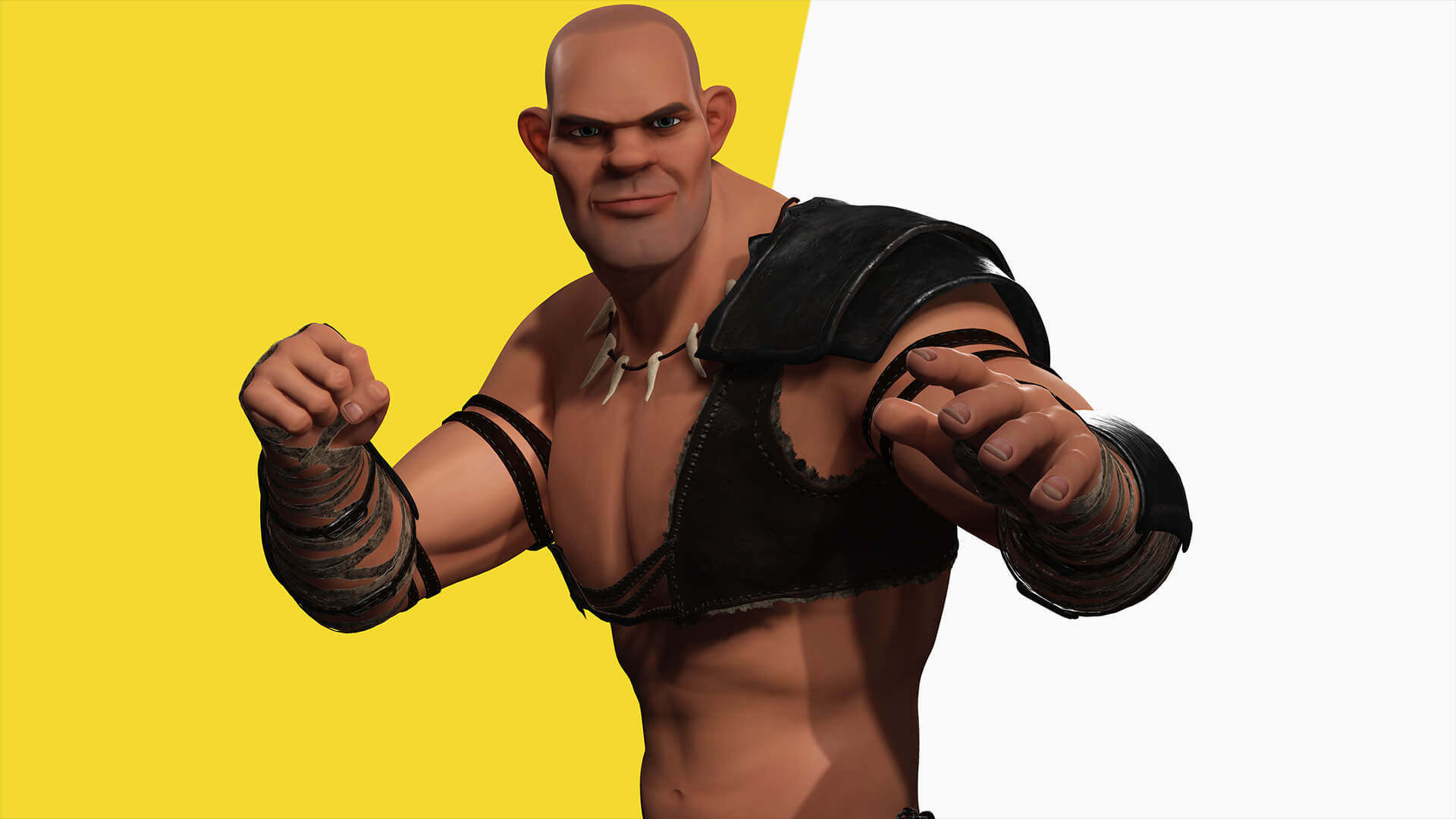 Stylized 3D Barbarian Warrior Tribal Strong Fighter Rigged by Elegant ...