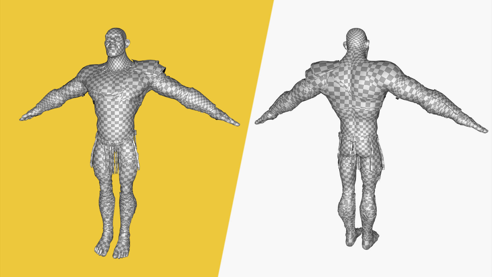 Stylized 3D Barbarian Warrior Tribal Strong Fighter Rigged by Elegant ...