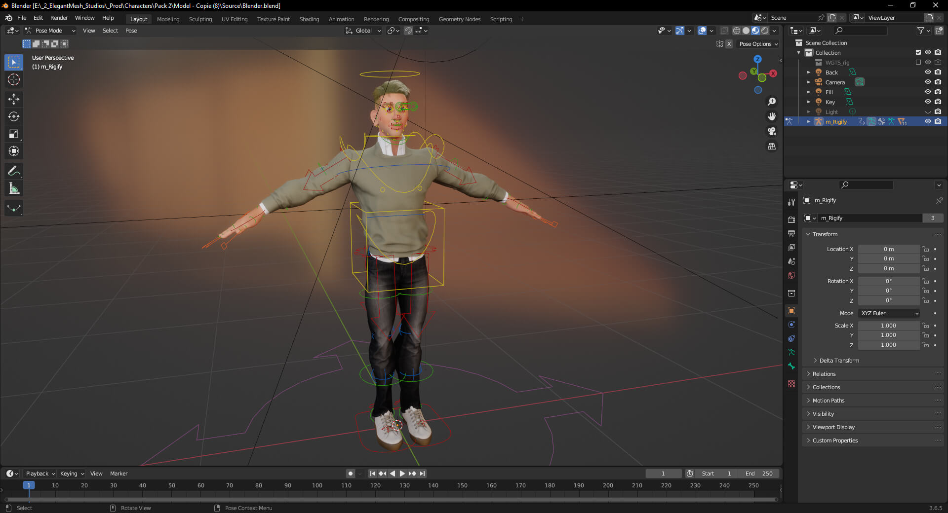 Stylized Classic Cartoon Man Stylized Figure - 3D Model by Elegant Mesh 3D