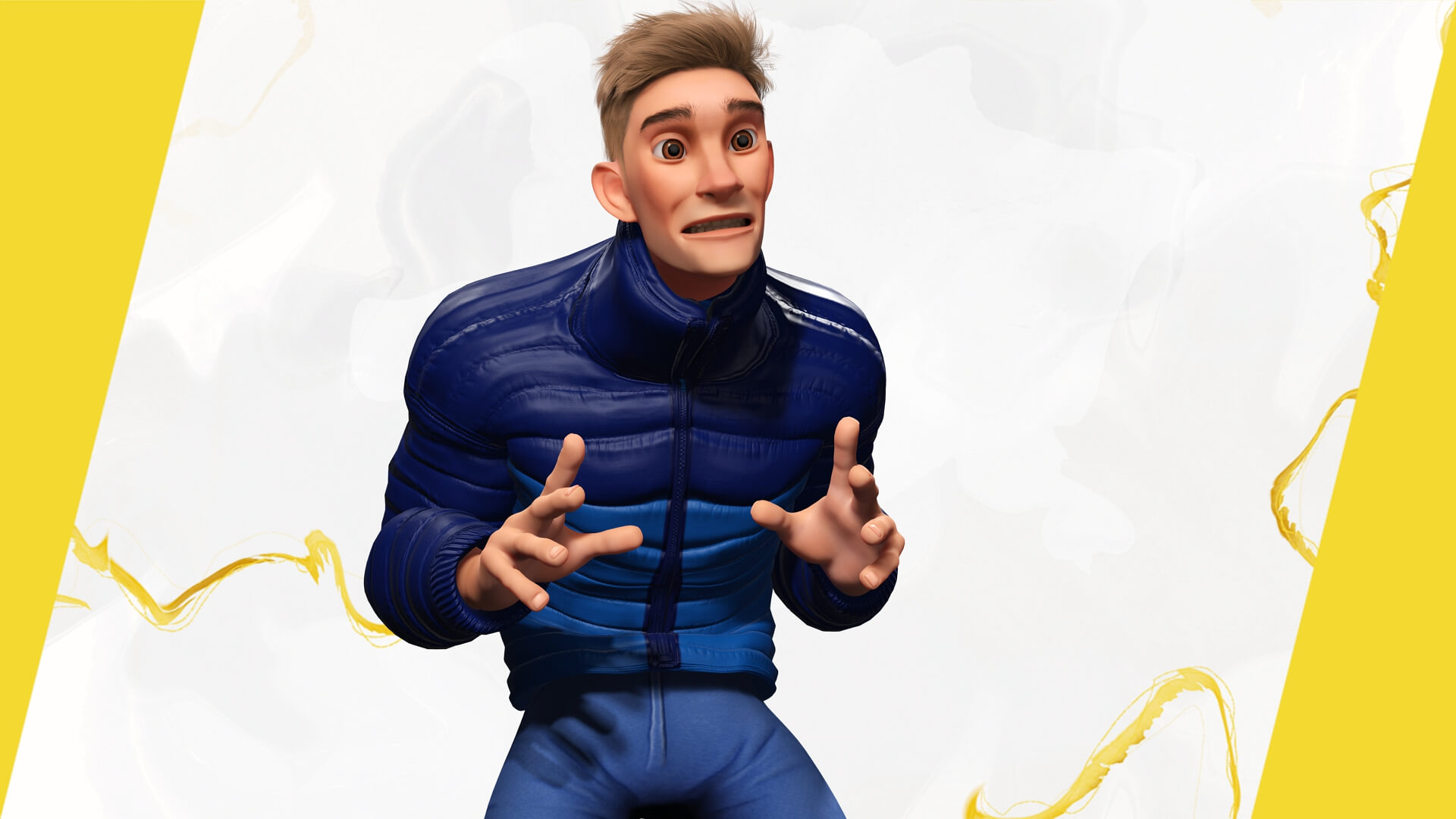 Stylized Man in Blue Winter Jacket - 3D Model by Elegant Mesh 3D