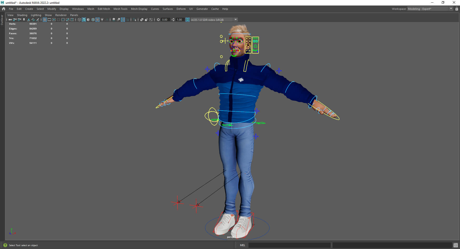 Stylized Man in Blue Winter Jacket - 3D Model by Elegant Mesh 3D