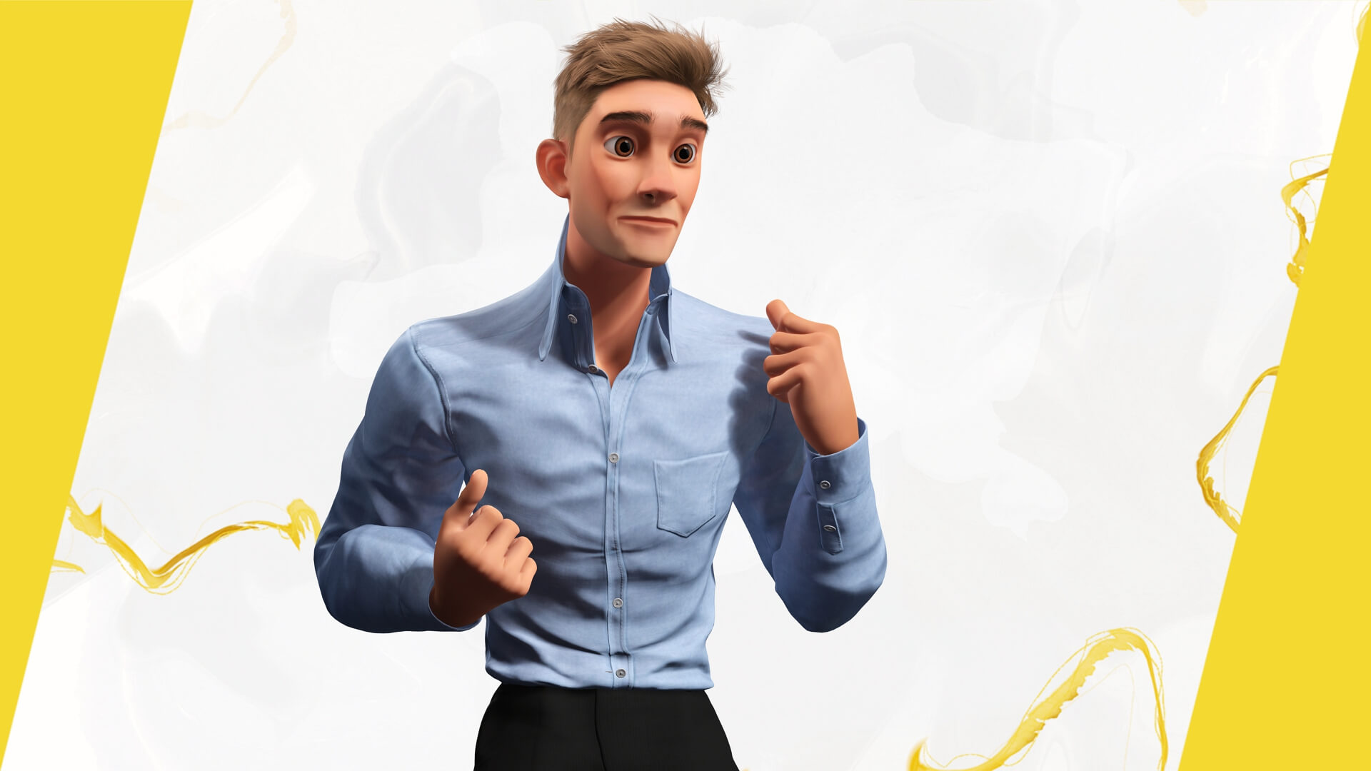 Toon Modern Man Classic in Slim Fit Clothes - 3D Model by Elegant Mesh 3D