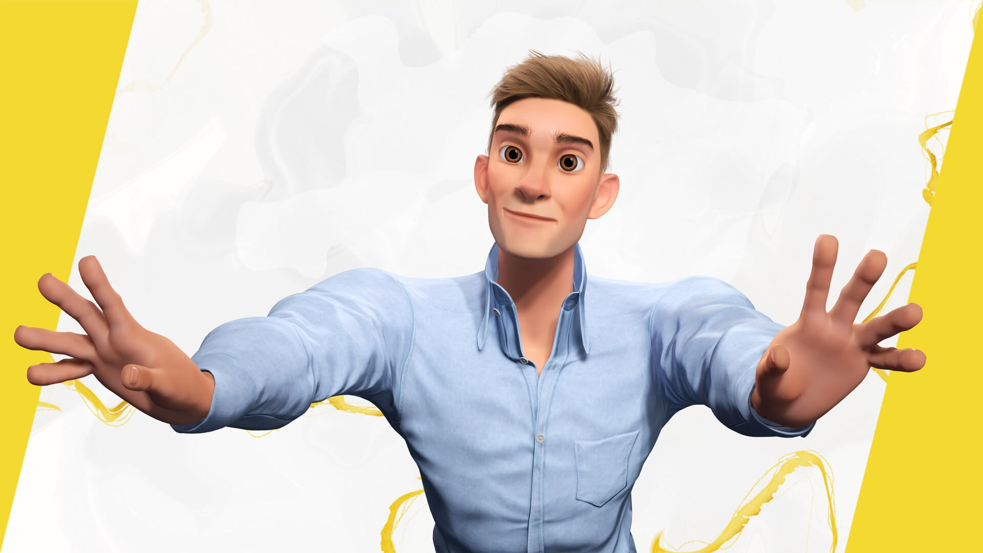 Toon Modern Man Classic in Slim Fit Clothes - 3D Model by Elegant Mesh 3D