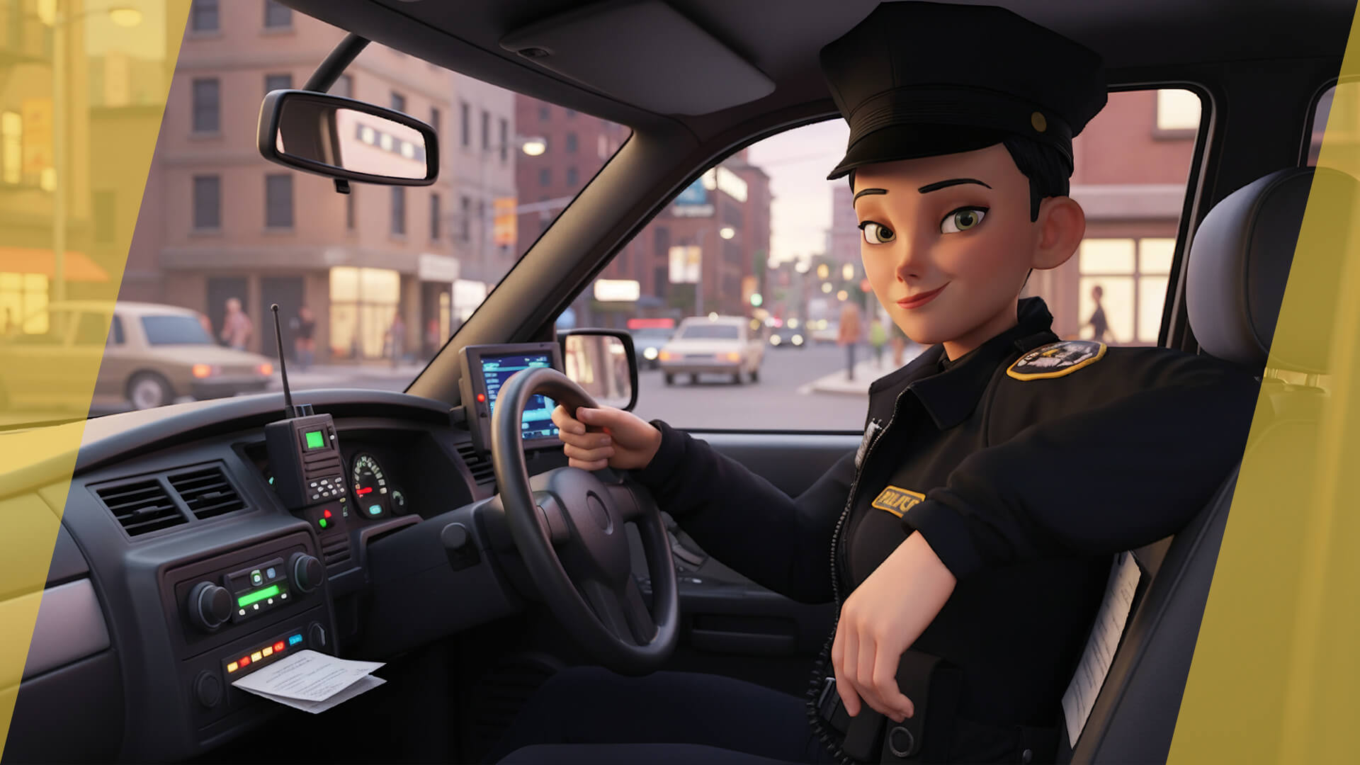 Toon Police Woman 3D Character Female Law Enforcement Office by Elegant ...