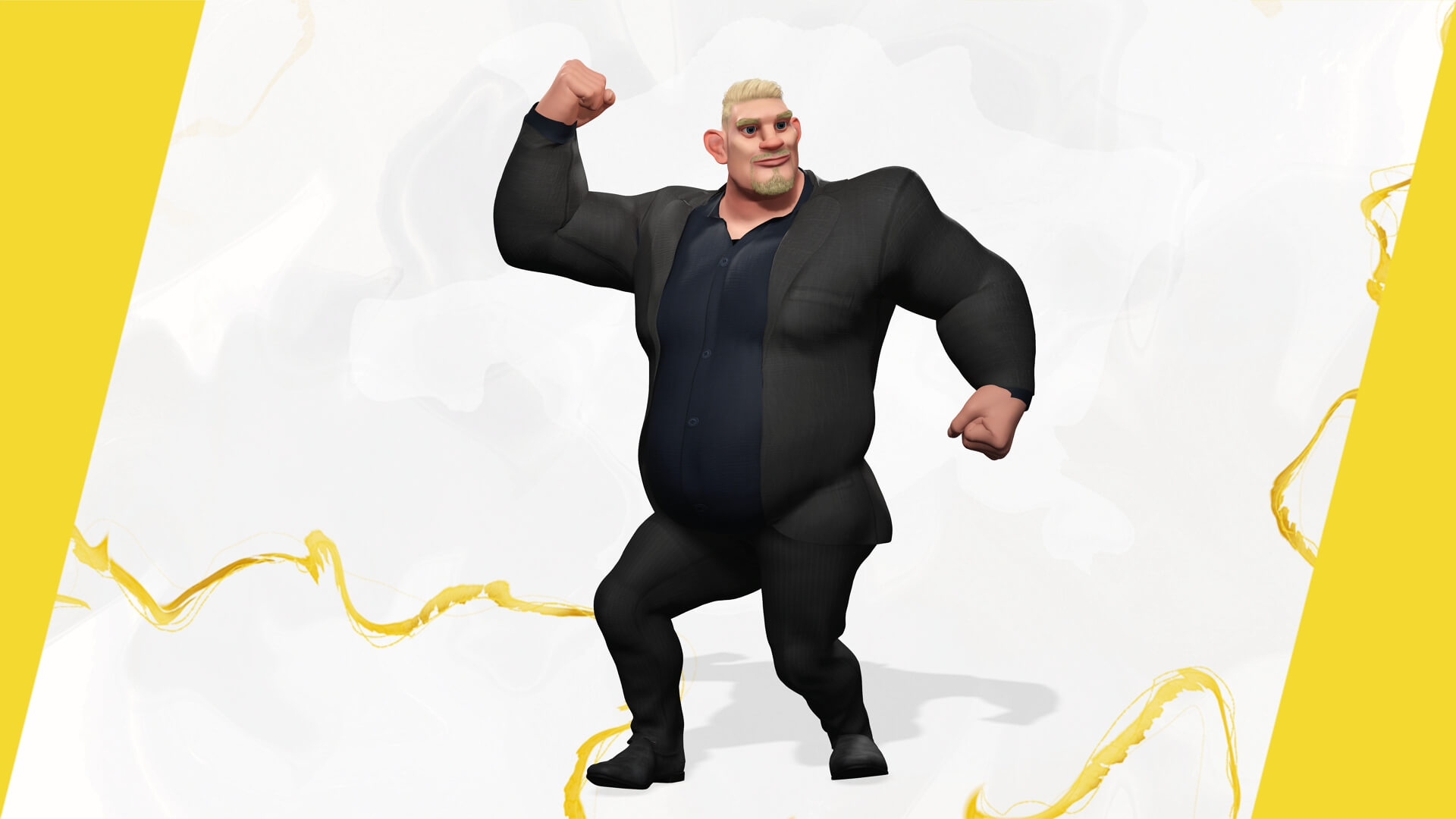 Toon Strongman in Security Guard Costume - 3D Model by Elegant Mesh 3D