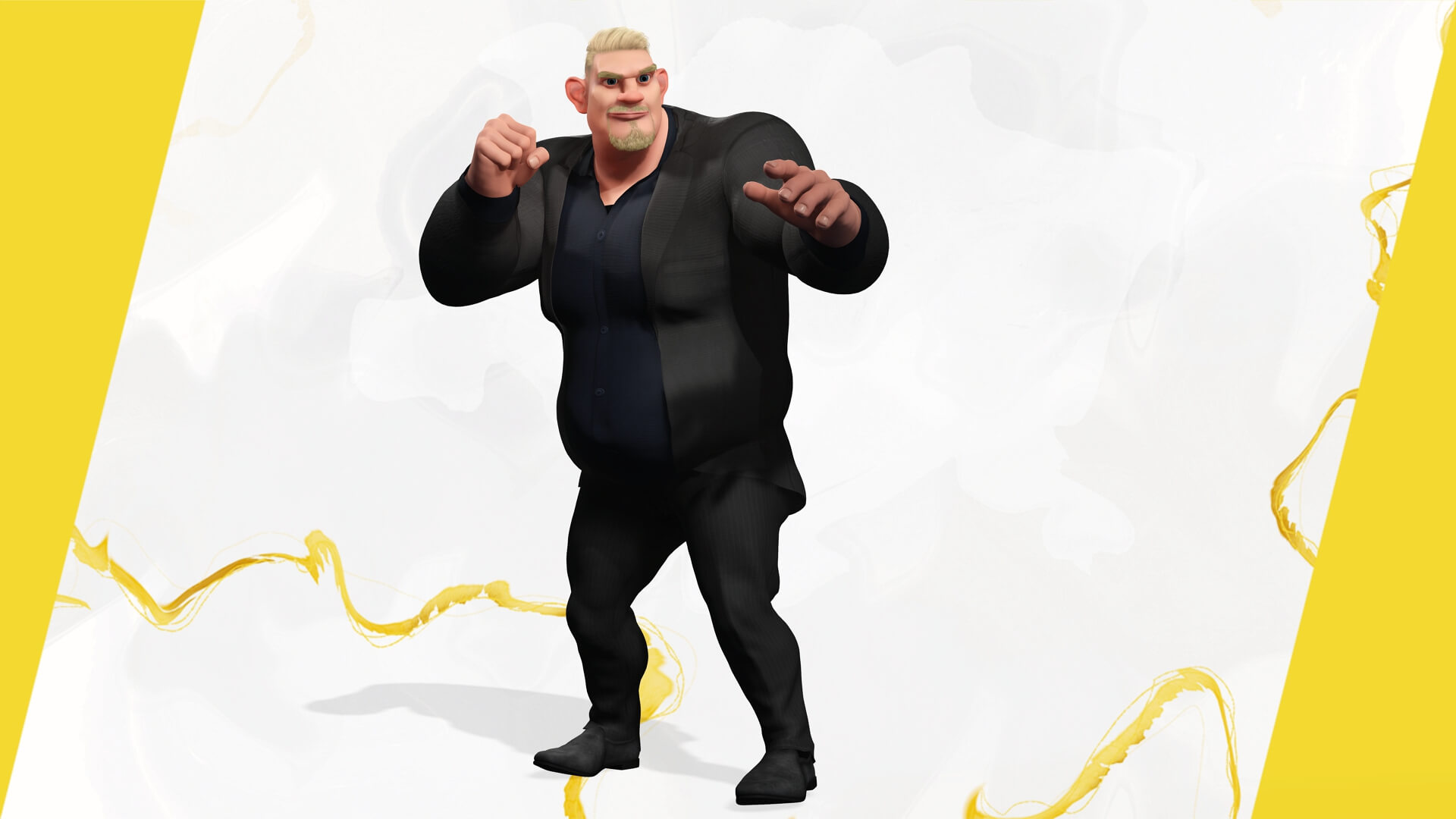 Toon Strongman in Security Guard Costume - 3D Model by Elegant Mesh 3D