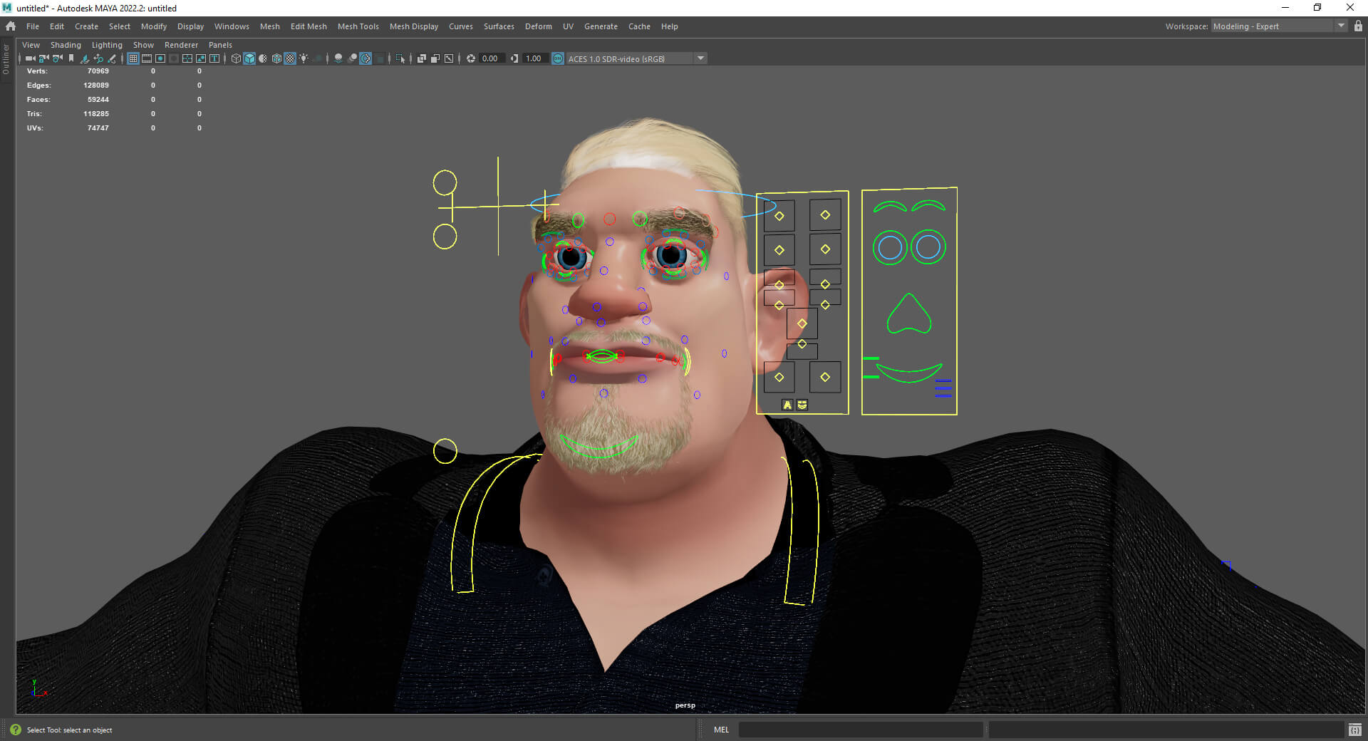 Cartoon Strongman in Security Guard Outfit - 3D Model by Elegant Mesh 3D