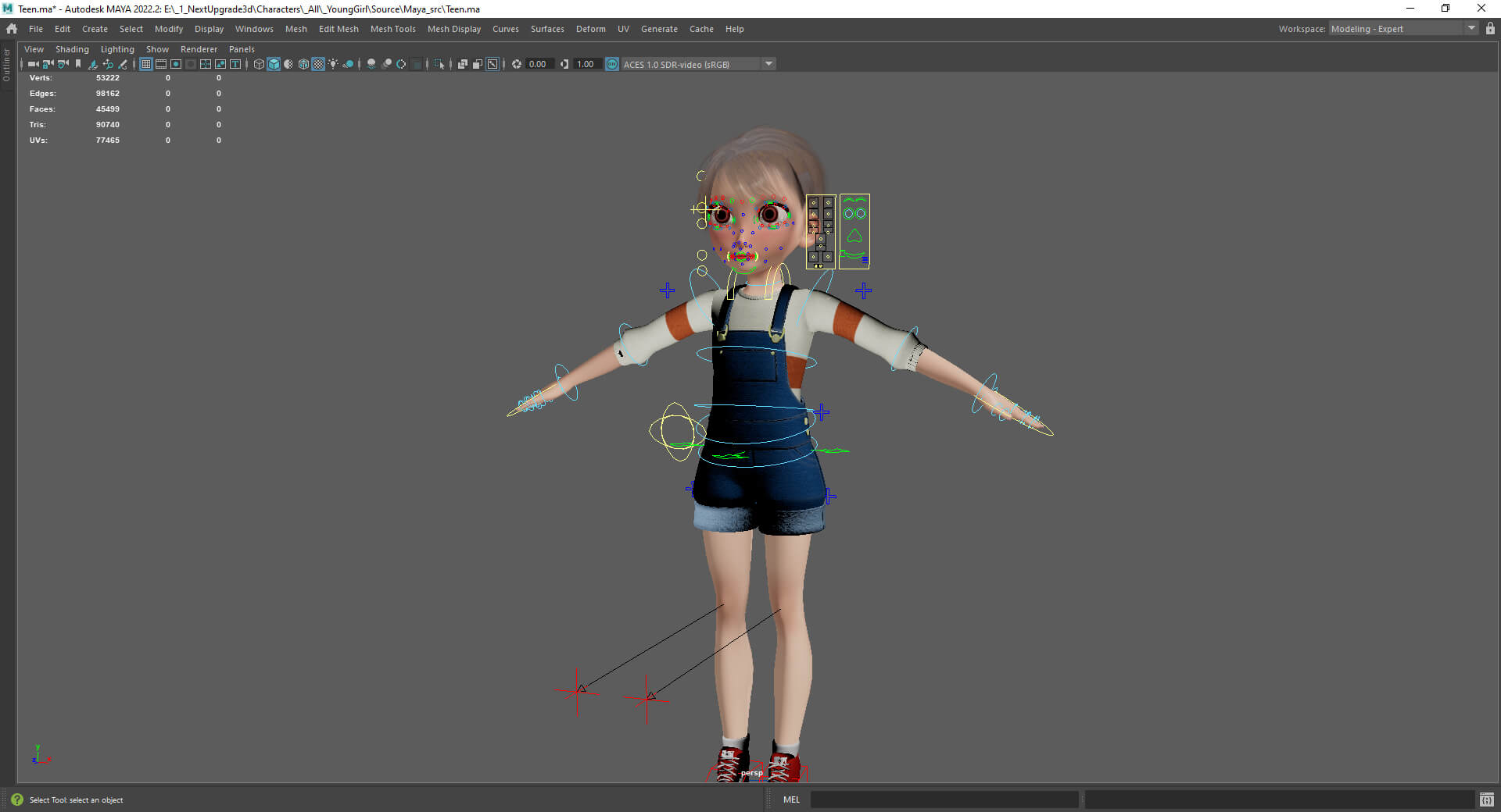 Young Teen Girl Rigged Character - 3D Model by Elegant Mesh 3D