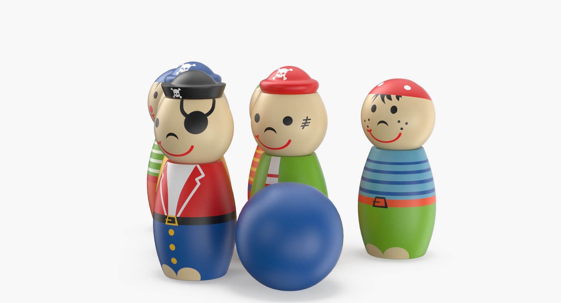 Bowling Pin Toy Pirates - 3D Model by Elena_Sh