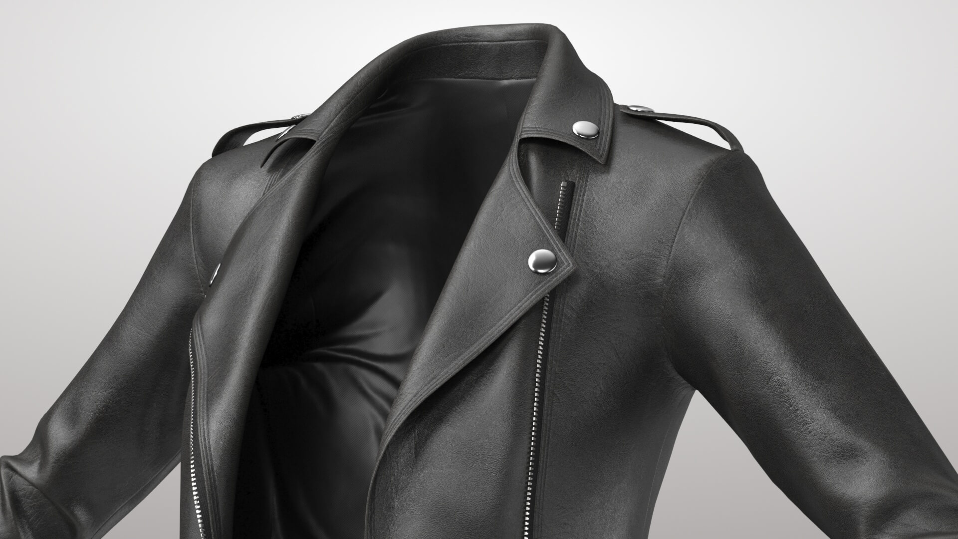 Female Leather Jacket 1v - 3D Model by Elena_Sh