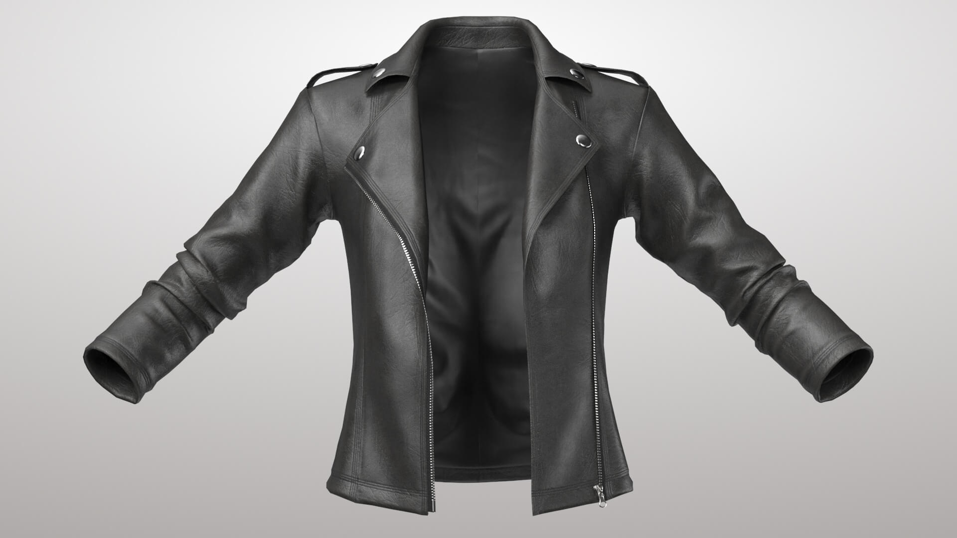 Female Leather Jacket 2v - 3D Model by Elena_Sh