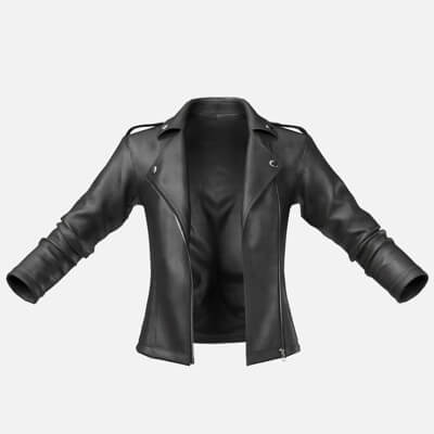 Female Leather Jacket 2v - 3D Model by Elena_Sh