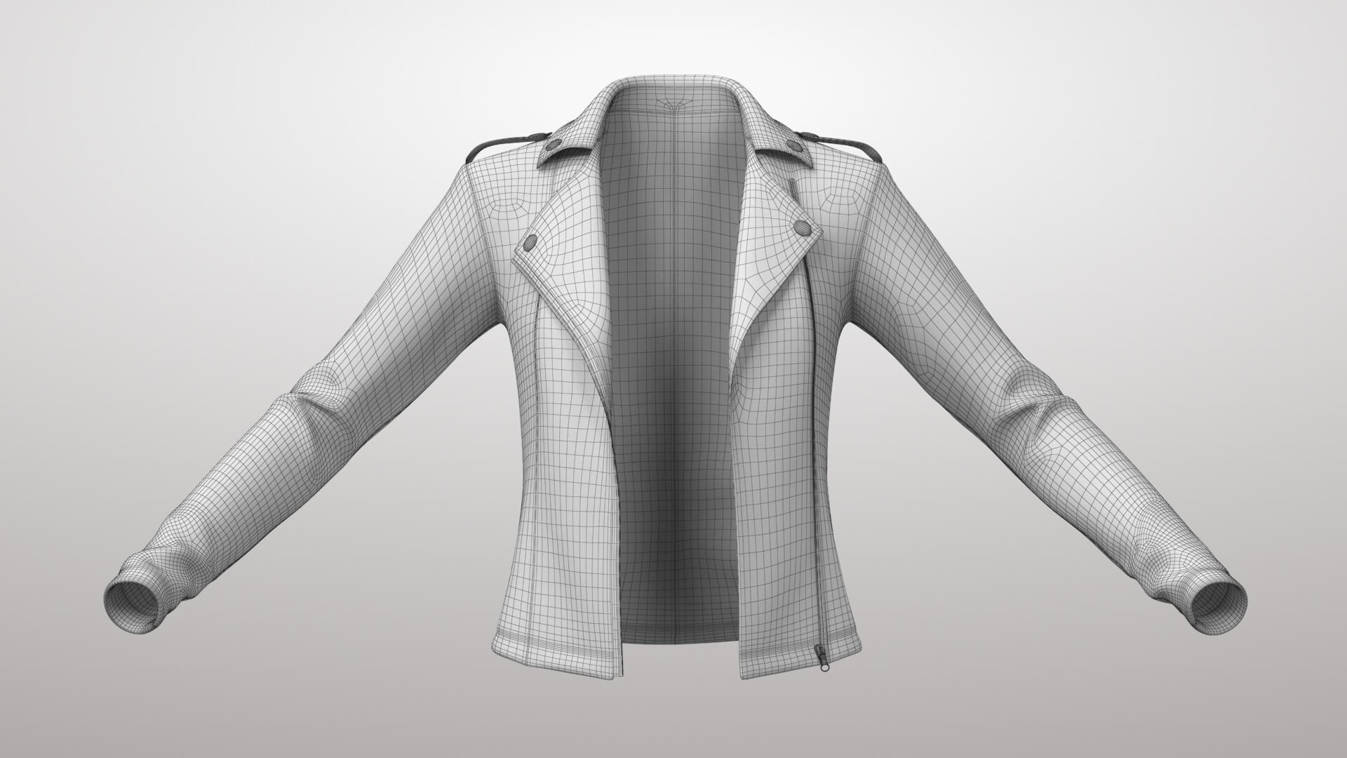 Leather Jacket Female 1v - 3D Model by Elena_Sh