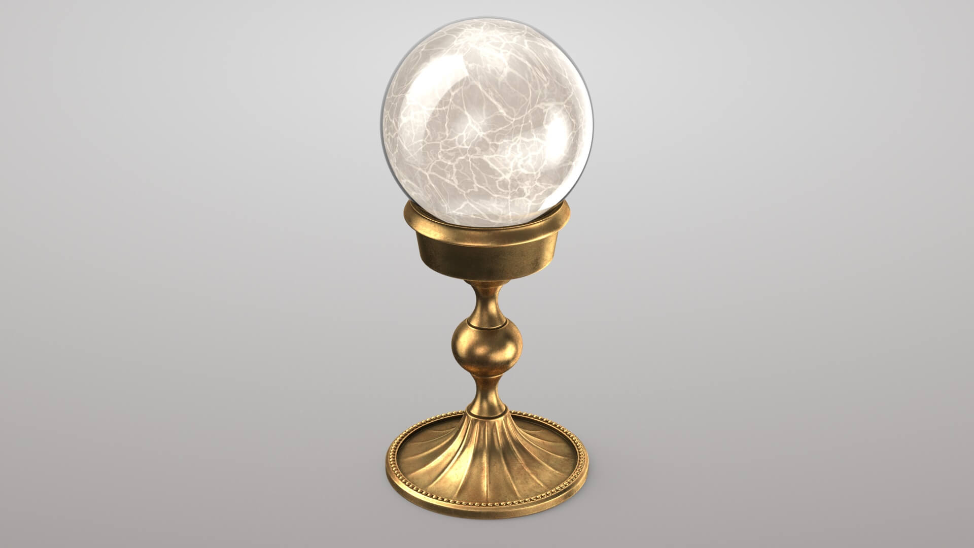 Magic Ball with Gold Base - 3D Model by Elena_Sh