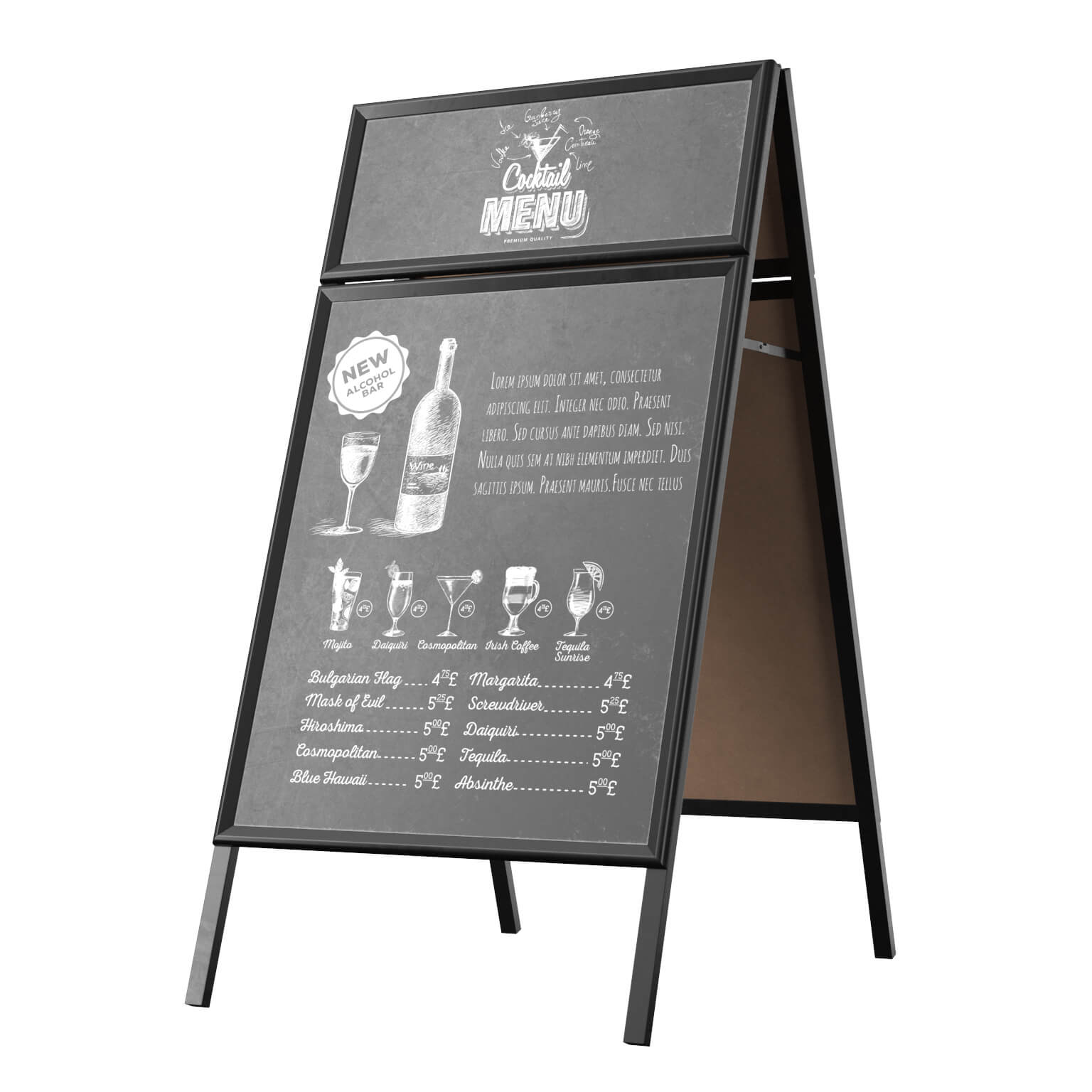 Menu Chalk 02v 3D Model + PBR by Elena_Sh