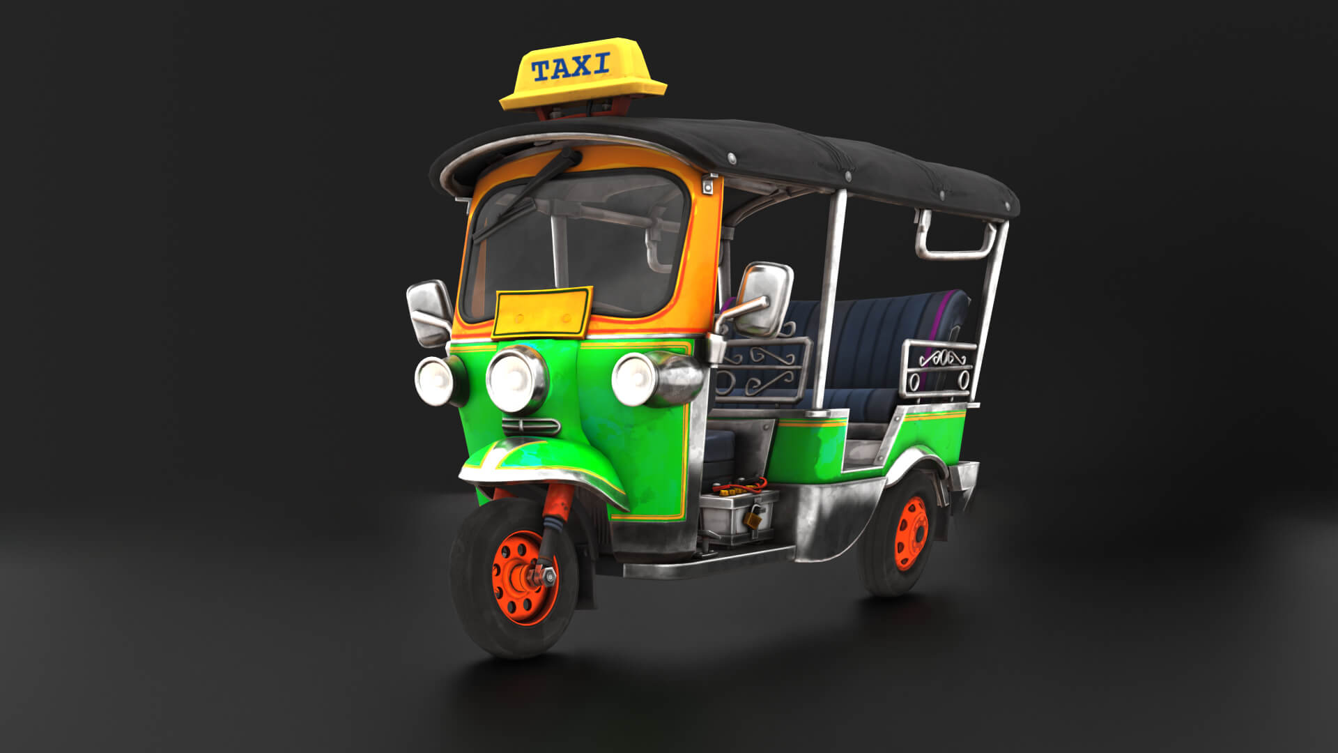 Tuk Tuk Auto Rickshaw Low Poly 3D Model by eliananasir536510