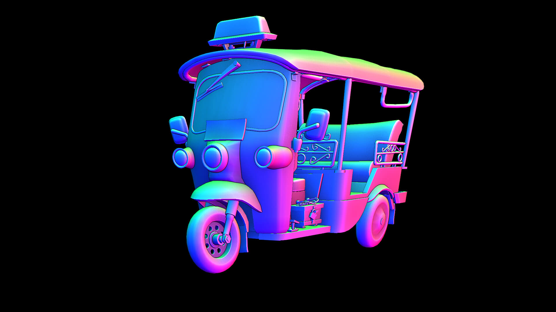 Tuk Tuk Auto Rickshaw Low Poly 3D Model by eliananasir536510