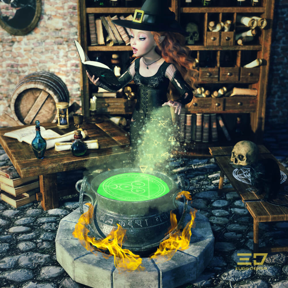 I Put a Spell on You 3D Render, Digital Art by eligodesign