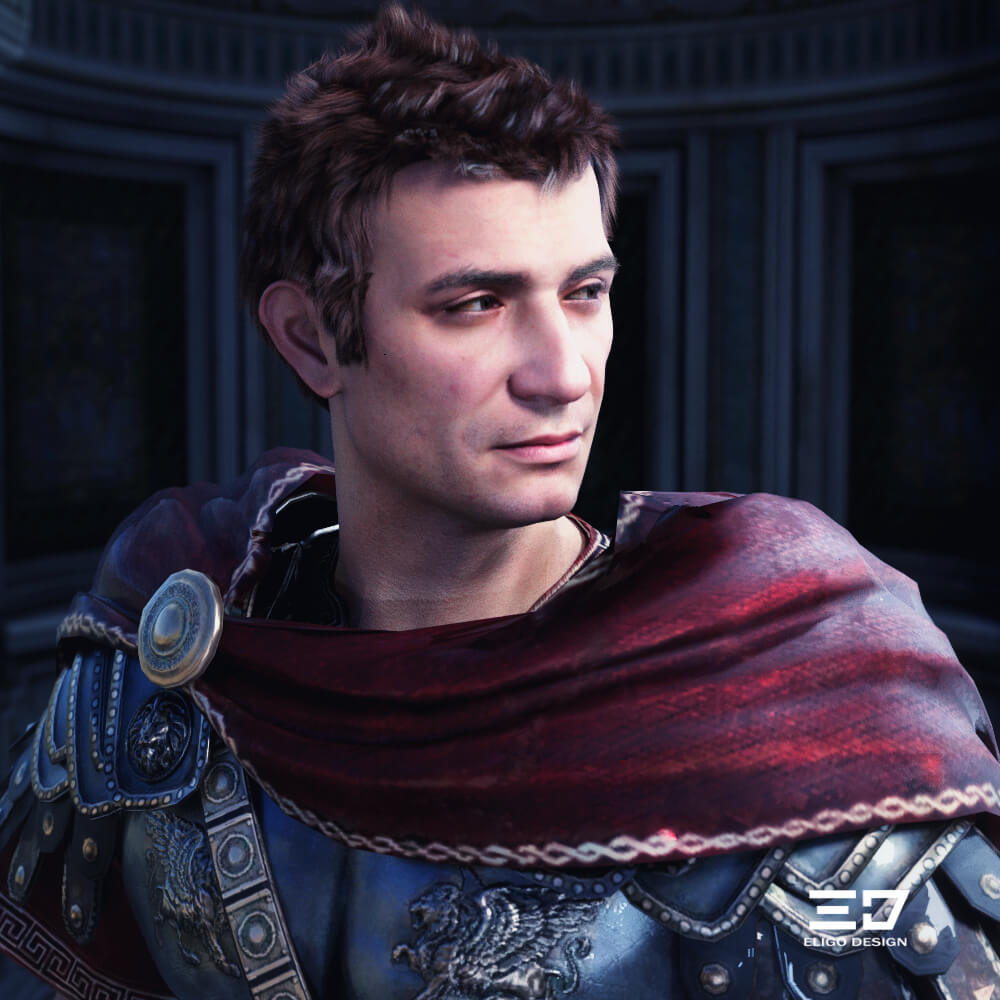 Julius Caesar 3D Render, Digital Art by eligodesign