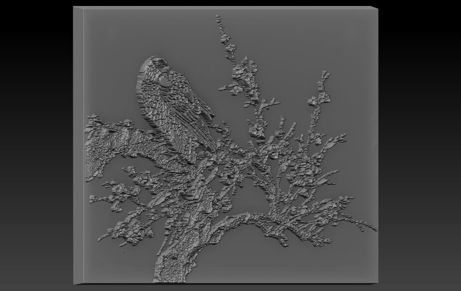 Bird Relief - 3D Model by elitemodelry