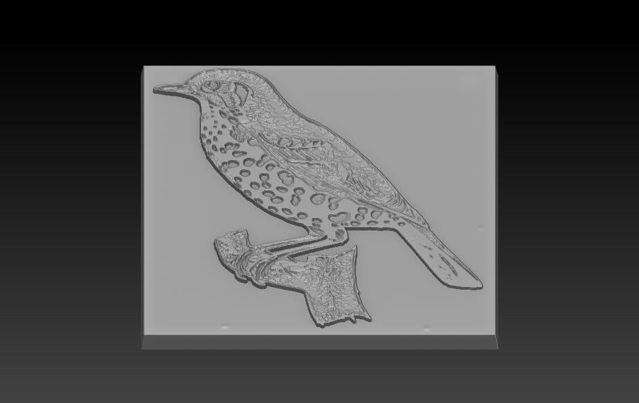 Bird Relief - 3D Print Model by elitemodelry