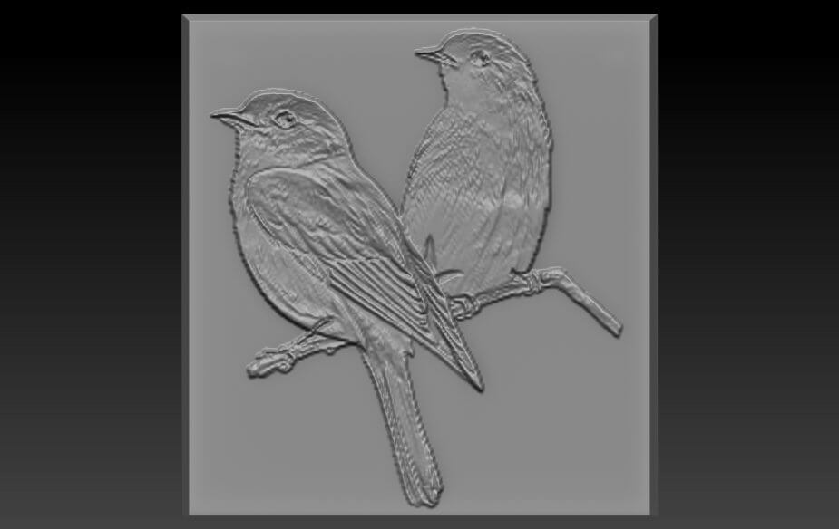 Birds Relief - 3D Model by elitemodelry