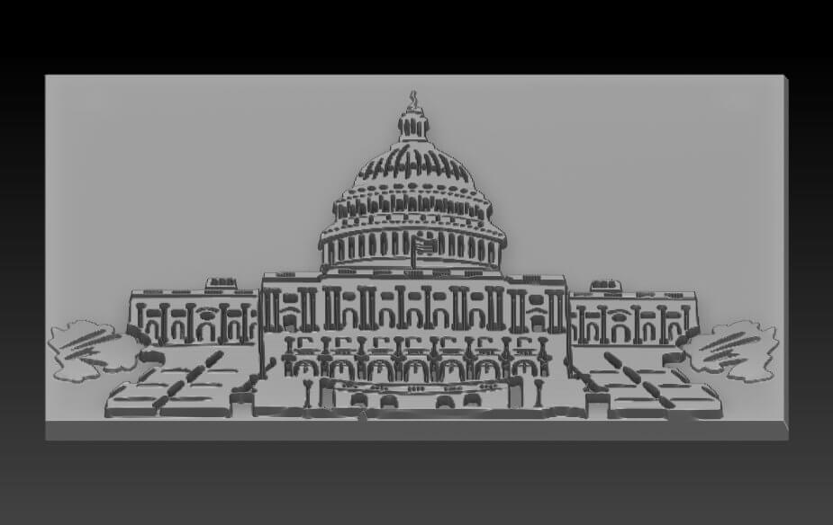 Capitol Building Relief - 3D Print Model by elitemodelry