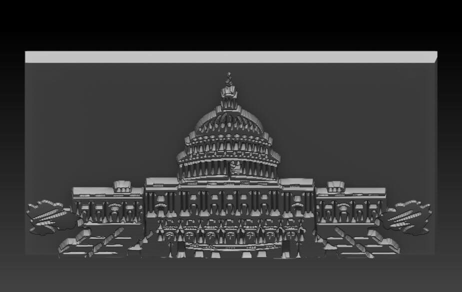 Capitol Building Relief - 3D Print Model by elitemodelry