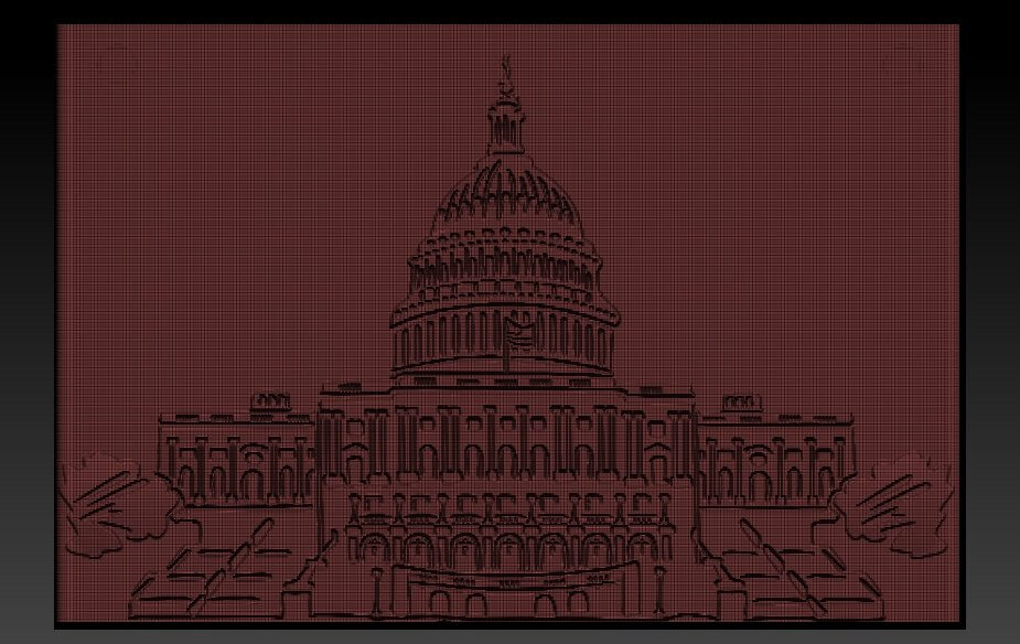 Capitol Building Relief - 3D Print Model by elitemodelry