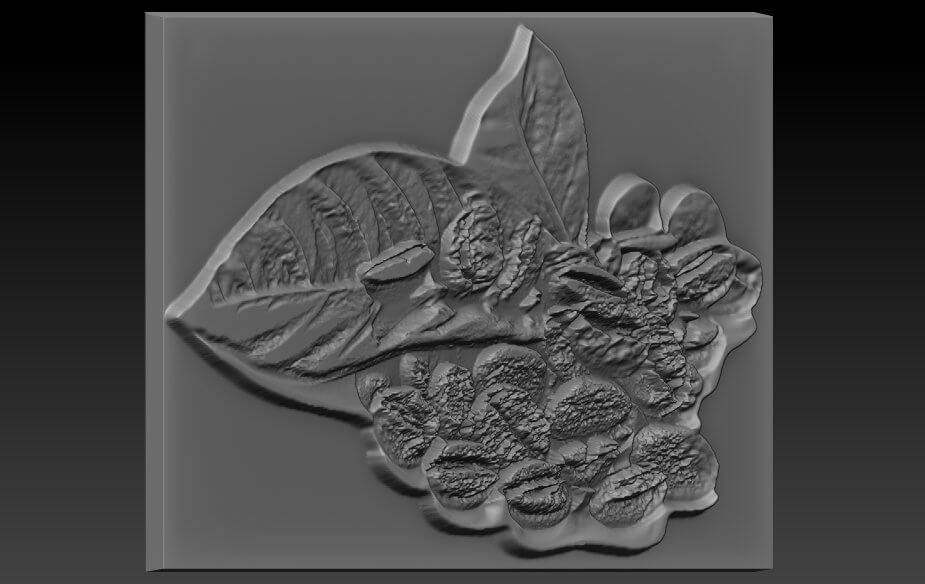 Coffee Beans Relief - 3D Model by elitemodelry
