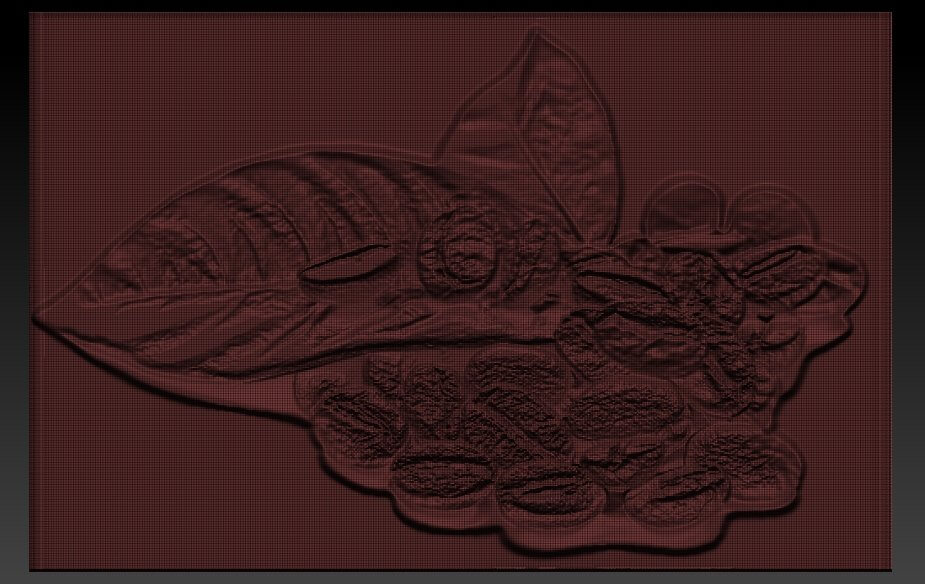 Coffee Beans Relief - 3D Model by elitemodelry