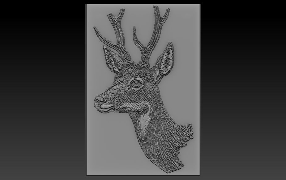 Deer Head Relief - 3D Print Model by elitemodelry