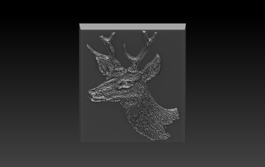 Deer Head Relief - 3D Print Model by elitemodelry