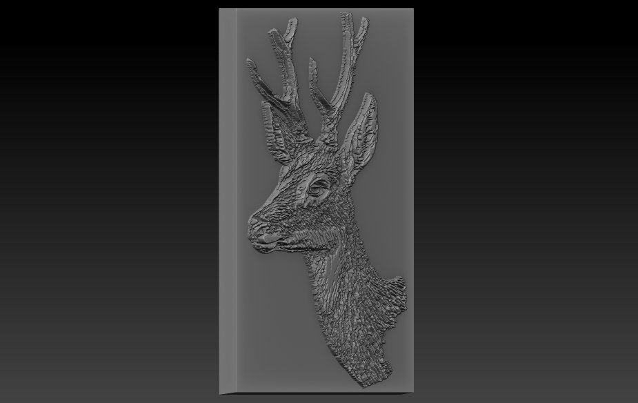Deer Head Relief - 3D Print Model by elitemodelry