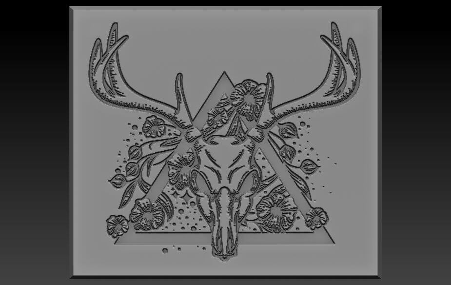 Deer Head Relief - 3D Print Model by elitemodelry