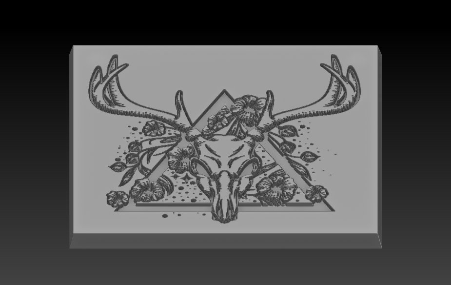 Deer Head Relief - 3D Print Model by elitemodelry