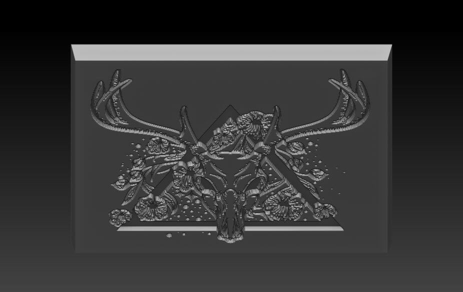 Deer Head Relief - 3D Print Model by elitemodelry