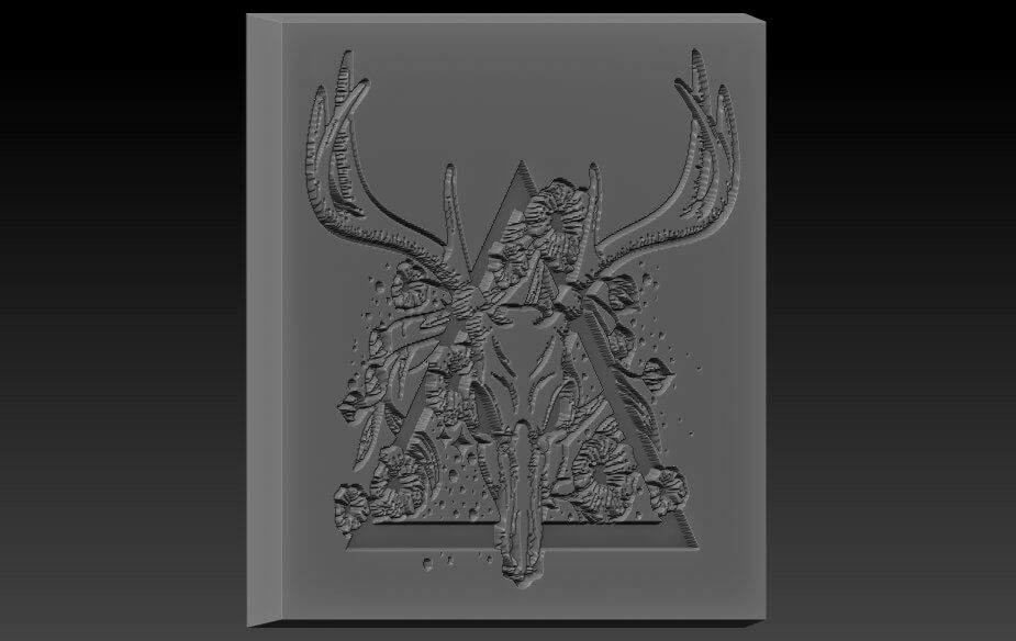 Deer Head Relief - 3D Print Model by elitemodelry