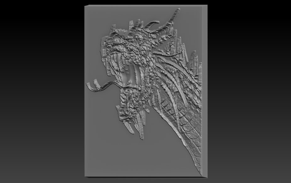 Dinosaur Head Relief - 3D Print Model by elitemodelry