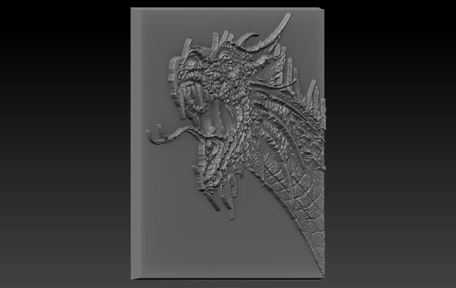 Dinosaur Head Relief - 3D Print Model by elitemodelry