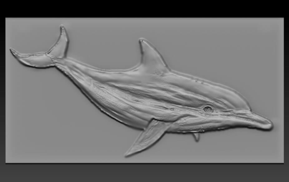 Dolphin Relief - 3D Model by elitemodelry