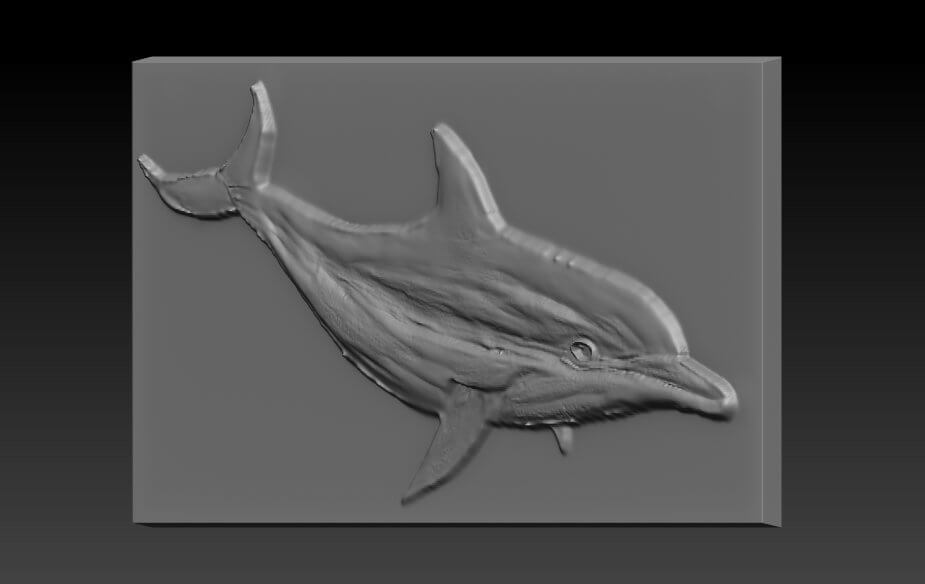 Dolphin Relief - 3D Model by elitemodelry