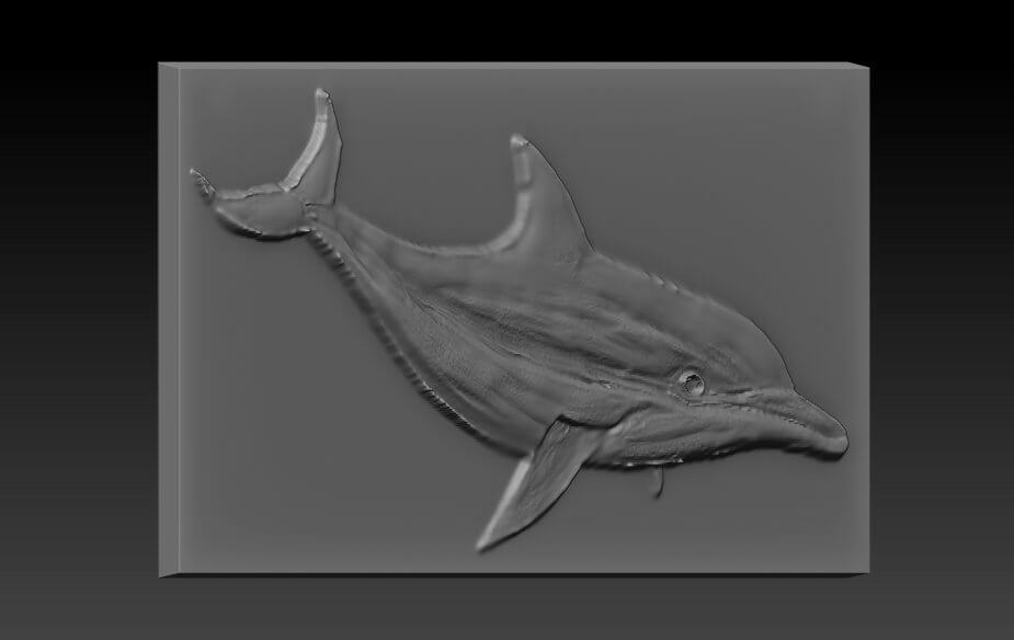 Dolphin Relief - 3D Model by elitemodelry
