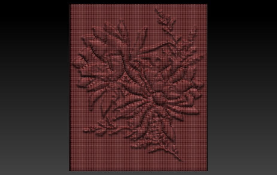 Flower Relief - 3D Print Model by elitemodelry