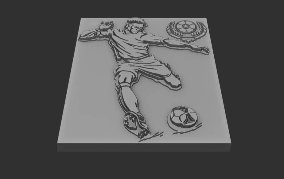 Footballer Relief - 3D Print Model by elitemodelry