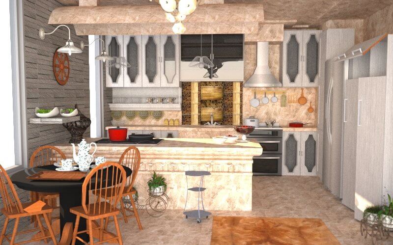 Kitchen 3D Render, Digital Art by elitemodelry