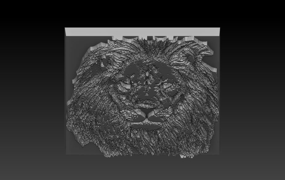 Lion Head Relief - 3D Model by elitemodelry