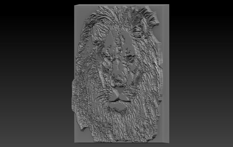 Lion Head Relief - 3D Model by elitemodelry